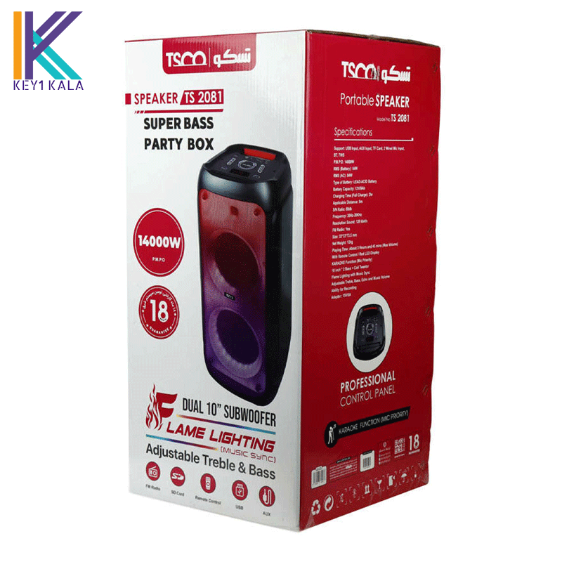 اسپیکر بلوتوثی تسکو مدل TS 2081 - کی تک کالا